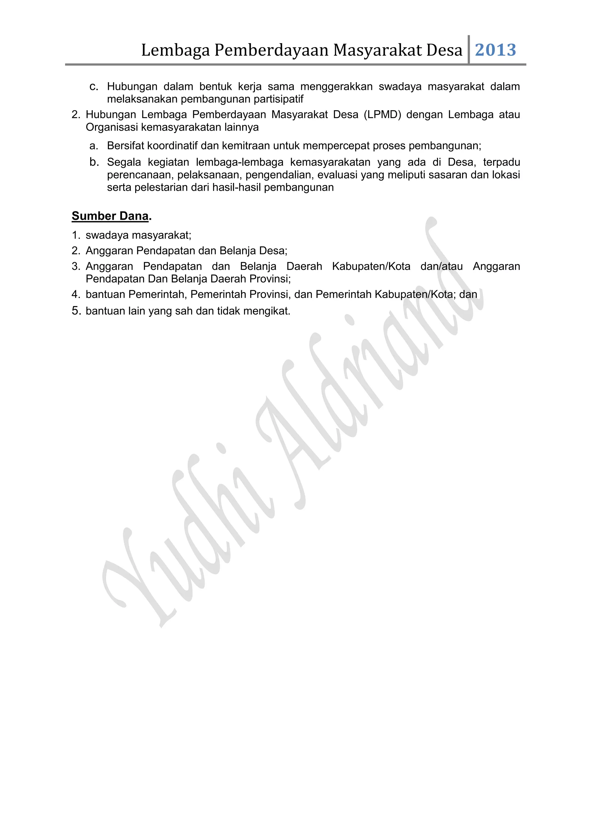 Lembaga Pemberdayaan Masyarakat Desa (LPMD) | PDF