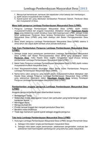 Lembaga Pemberdayaan Masyarakat Desa (LPMD) | PDF