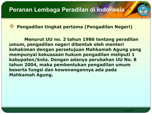 Lembaga Peradilan Indonesia | PPTX