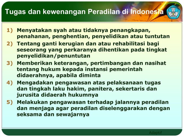 Lembaga Peradilan Indonesia | PPTX