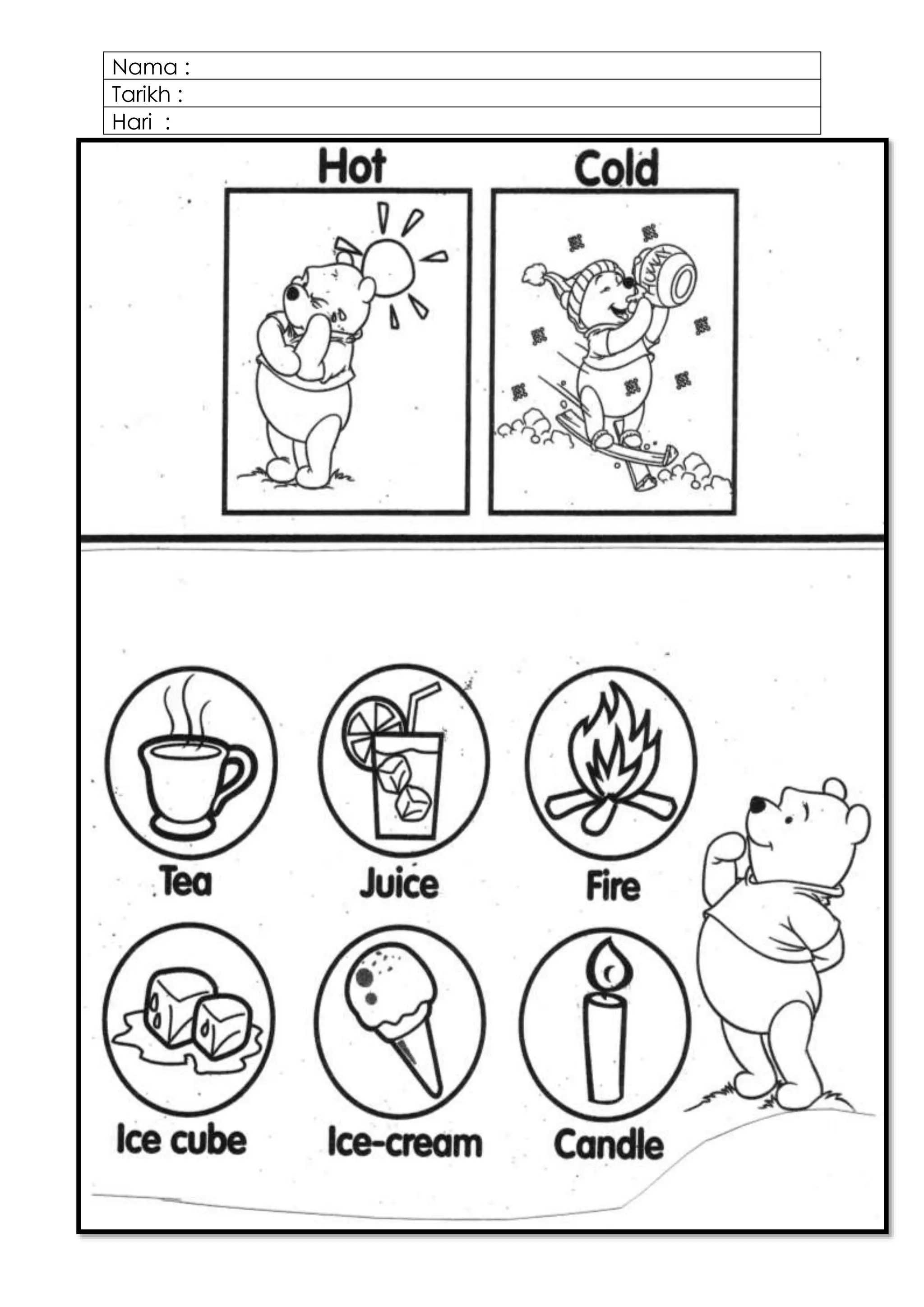 LembaraN PRASEKOLAH BI HOT N COLD | DOCX