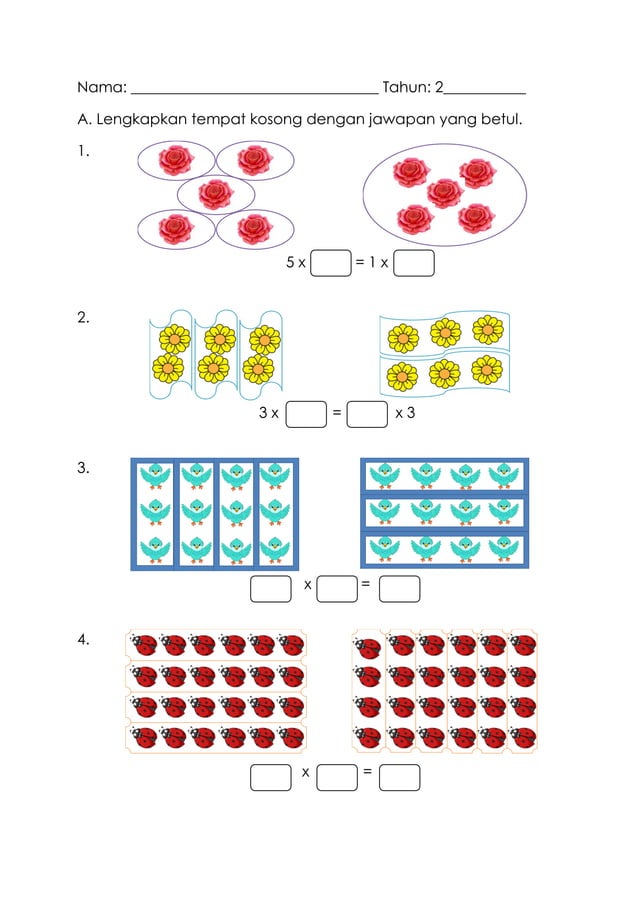 Lembaran Kerja Darab, Bahagi dan Pecahan Tahun 2