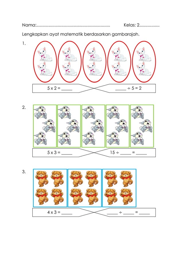 Lembaran Kerja Darab, Bahagi dan Pecahan Tahun 2
