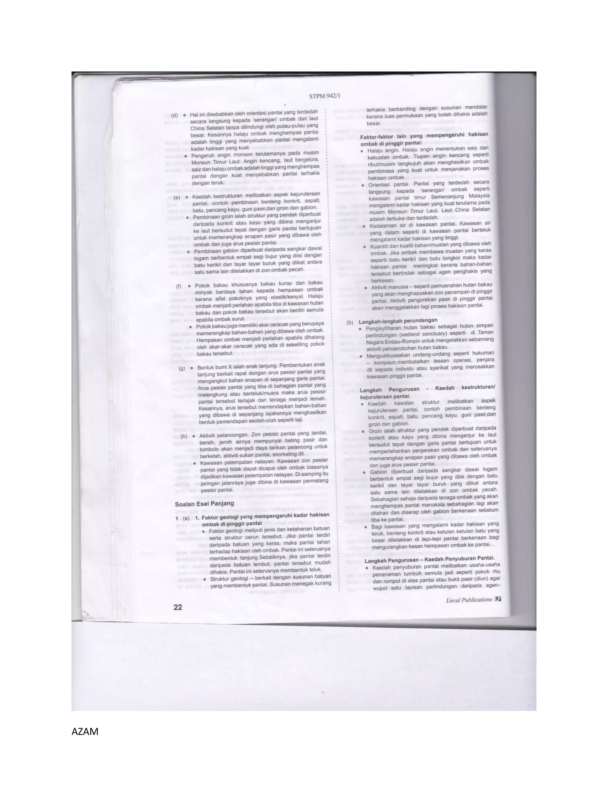 Skema jawapan STPM Lembaran praktis ( LP ) geo sem 1 | PDF