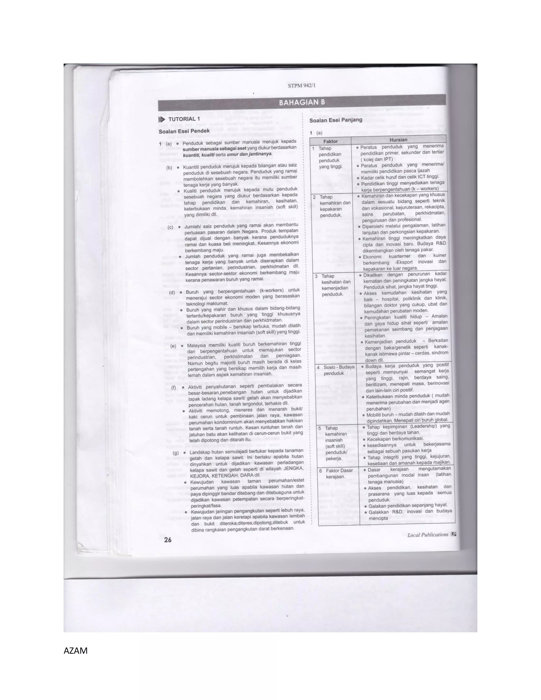 Skema jawapan STPM Lembaran praktis ( LP ) geo sem 1 | PDF