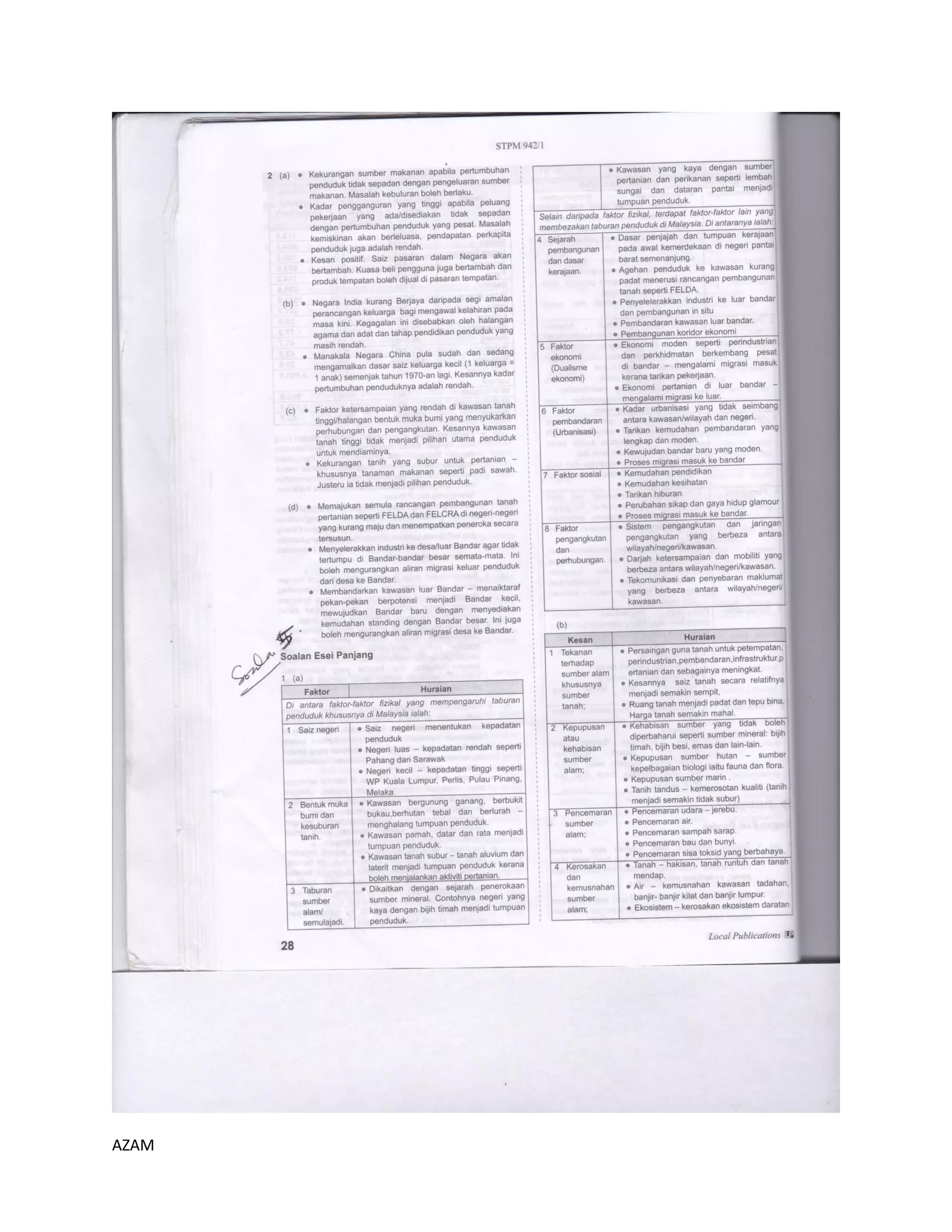 Skema jawapan STPM Lembaran praktis ( LP ) geo sem 1 | PDF