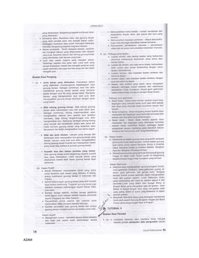 Skema jawapan STPM Lembaran praktis ( LP ) geo sem 1 | PDF