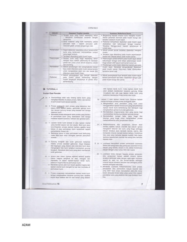 Skema jawapan STPM Lembaran praktis ( LP ) geo sem 1 | PDF | Science