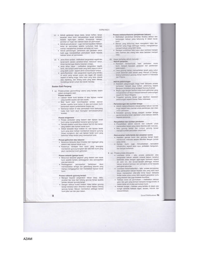 Skema jawapan STPM Lembaran praktis ( LP ) geo sem 1 | PDF | Science