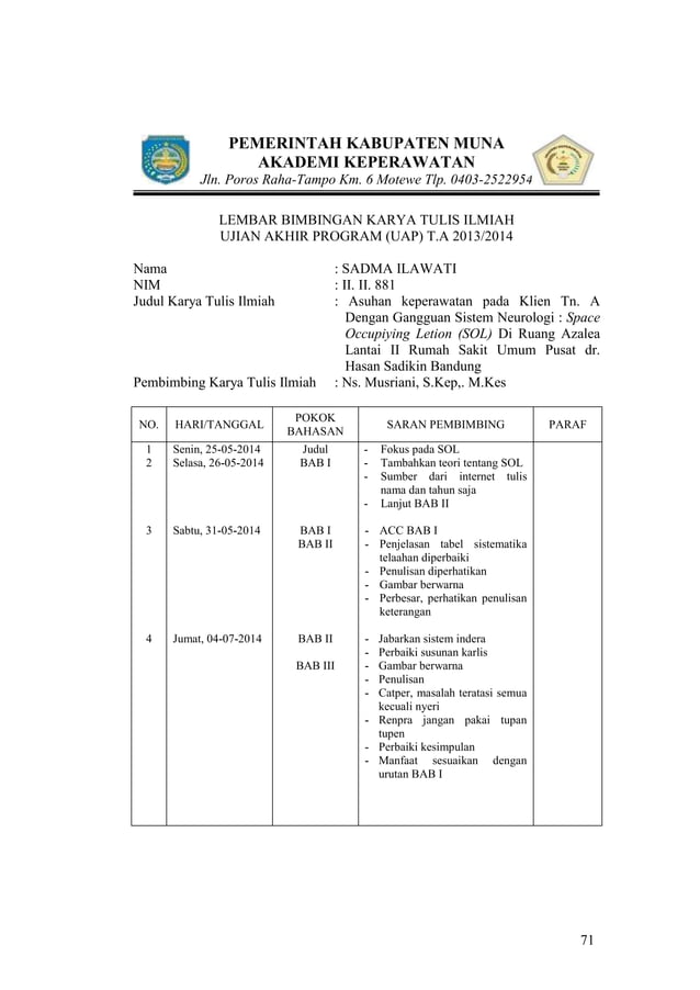 Lembar bimbingan | DOCX