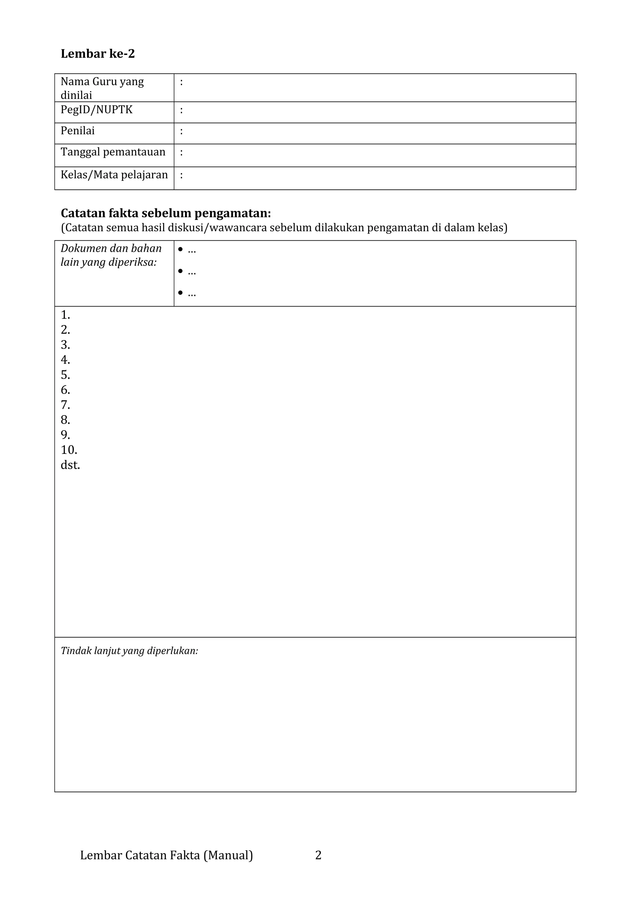 Lembar catatan fakta | PDF