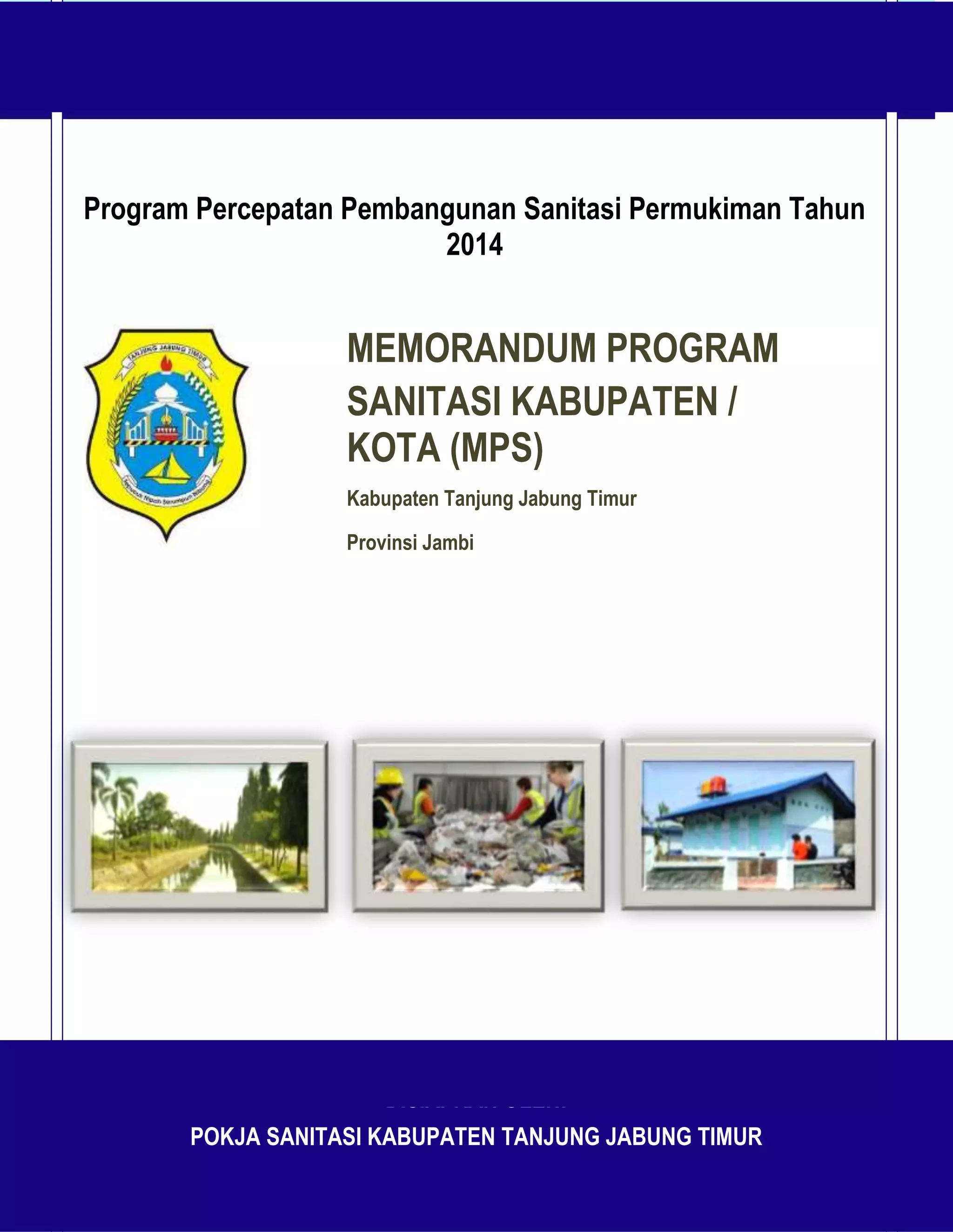Lembar depan memorandum program sanitasi kabupaten tanjung jabung timur provinsi jambi | PDF
