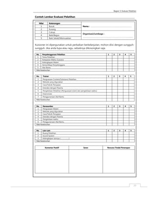 Lembar evaluasi pelatihan | PDF