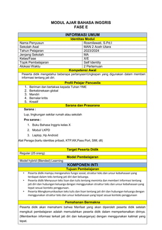 Lembar Kerja, H-3 Modul Ajar, MA, Rosmilawati, S.Pd.I.docx