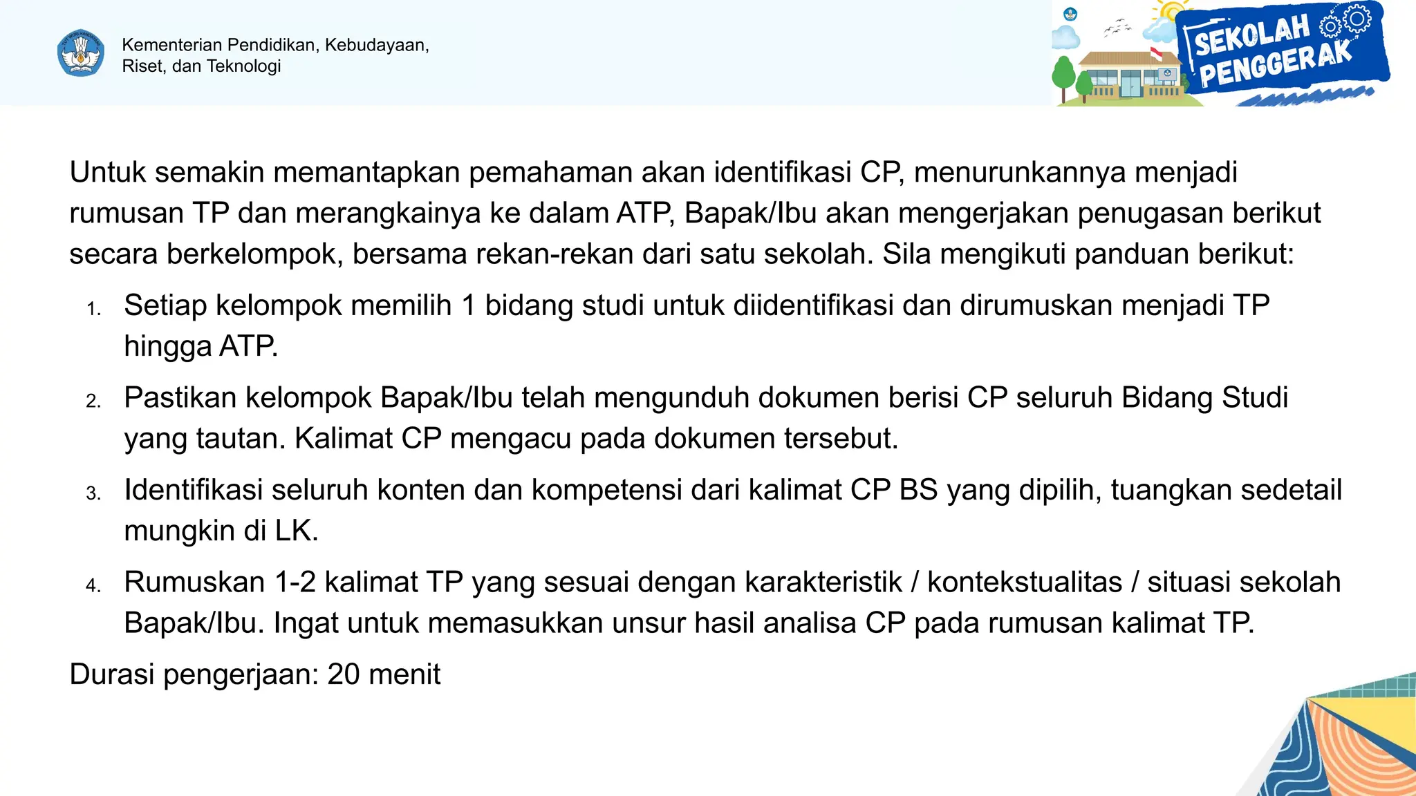 Lembar Kerja Pembelajaran Bagian 1 Menyusun TP dan ATP SD.pptx