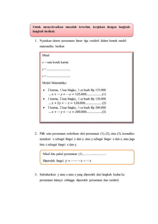 Lembar kerja peserta didik 1 materi spltv sma kelas x | DOCX