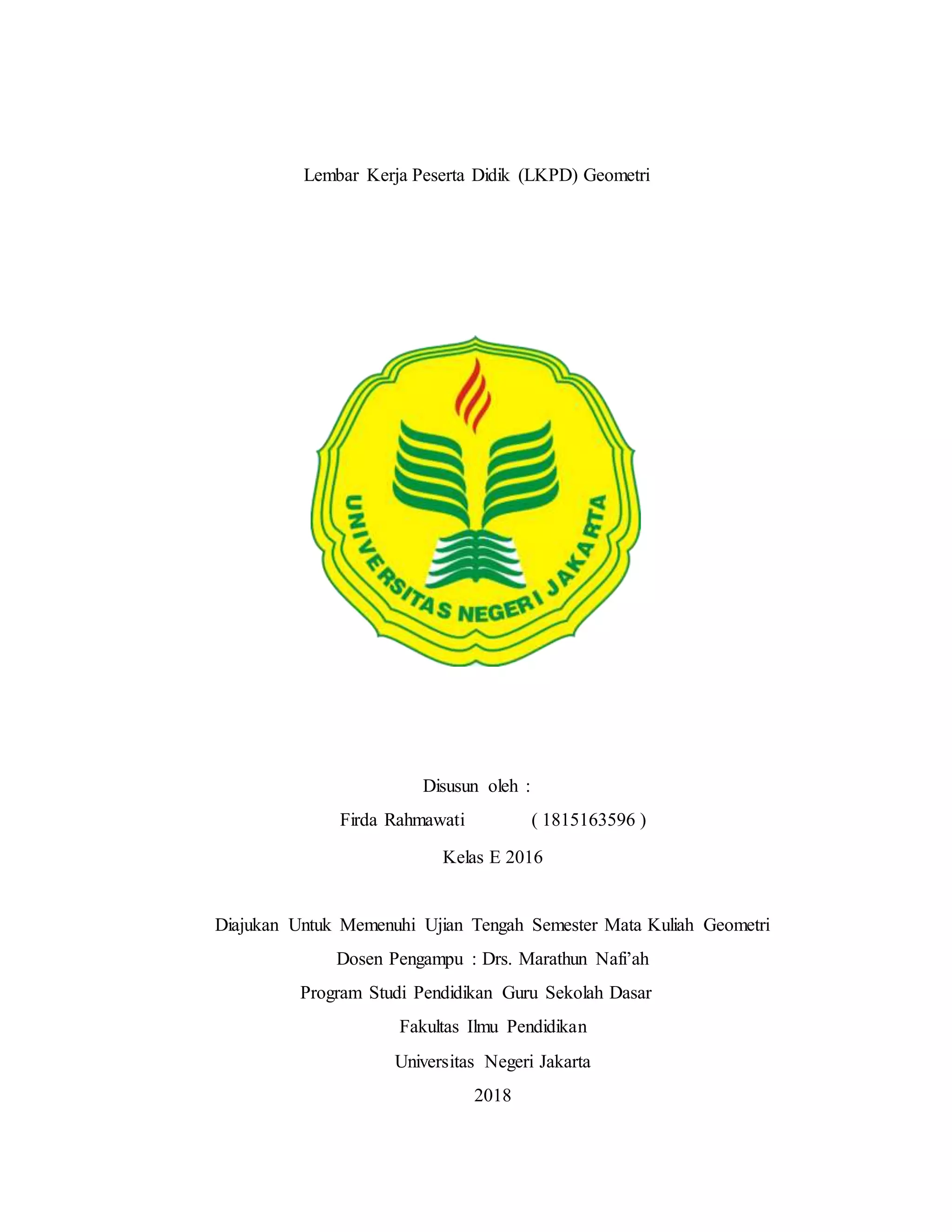 Lembar Kerja Peserta Didik Geometri untuk Siswa SD | DOCX