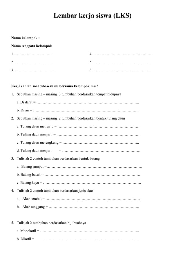 Lembar kerja siswa | DOC