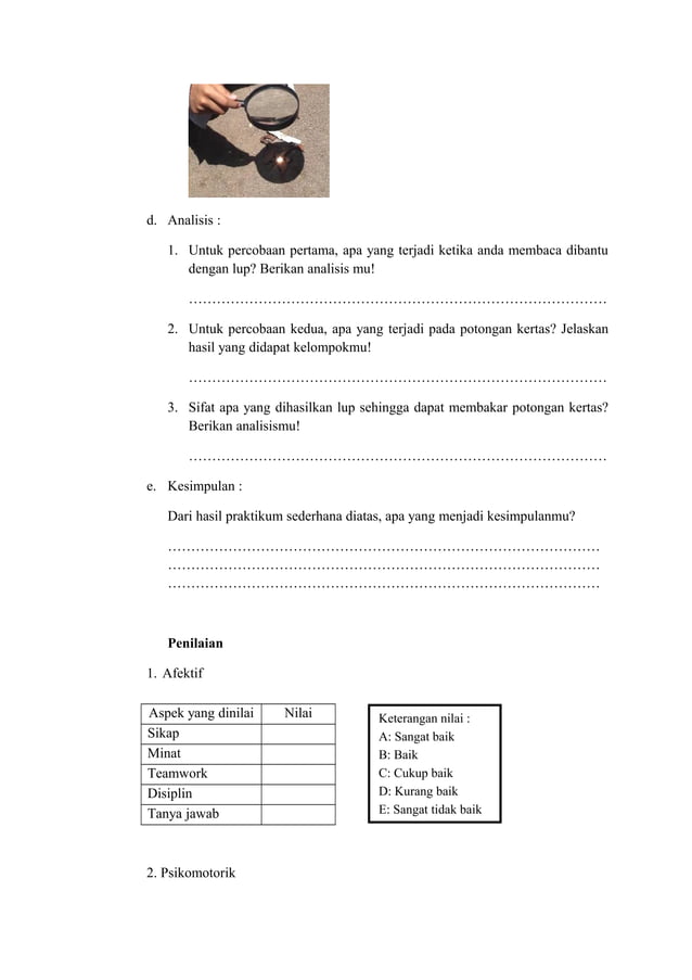 Lembar kerja siswa alat-alat optik | DOC