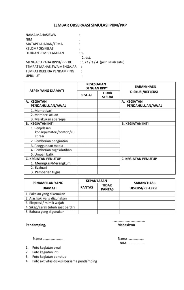 Lembar Observasi dan Refleksi PKR UT.docx