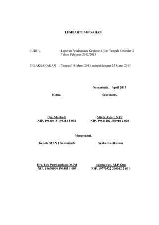 Lembar pengesahan | PDF