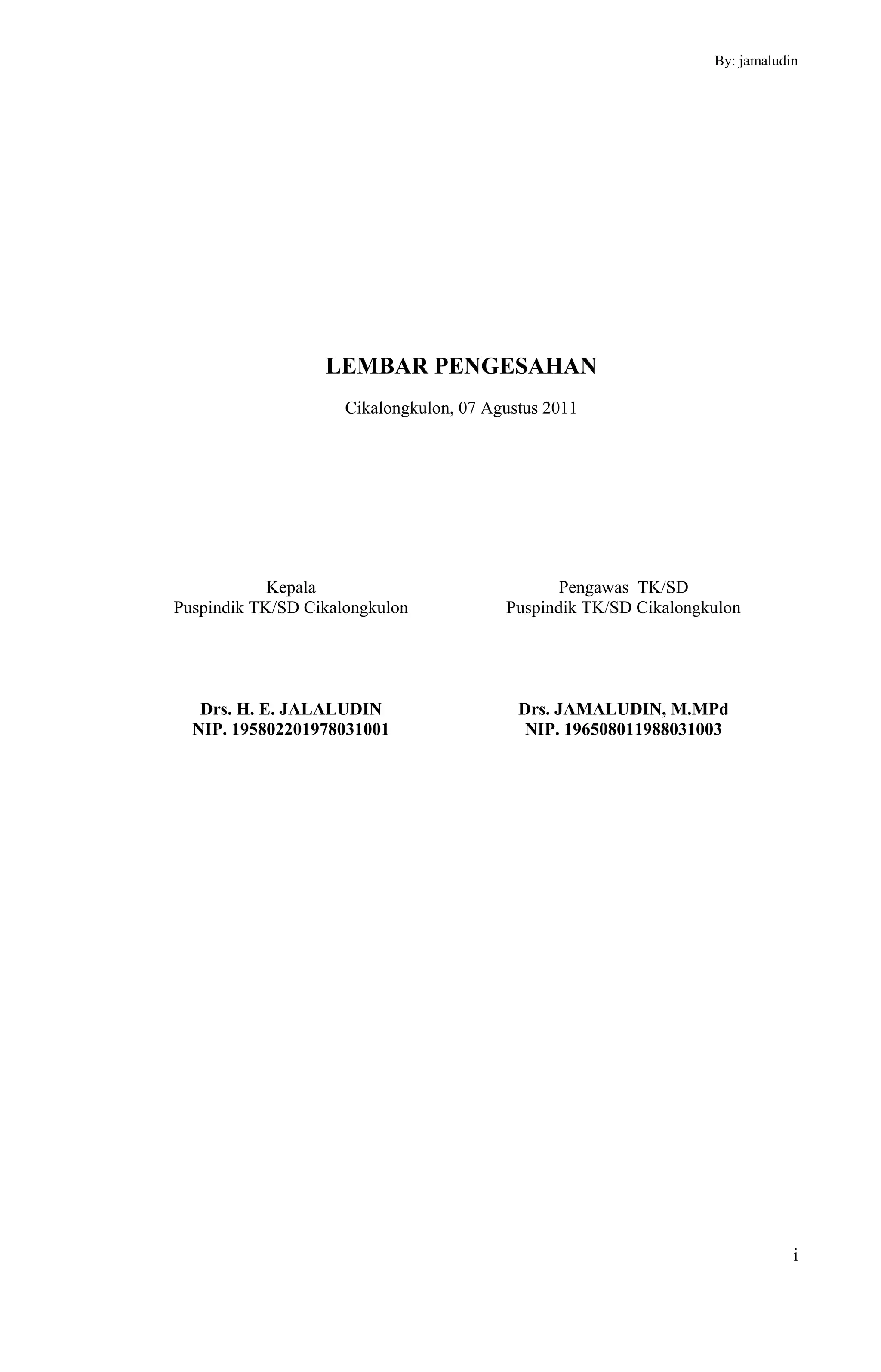 Lembar pengesahan | PDF