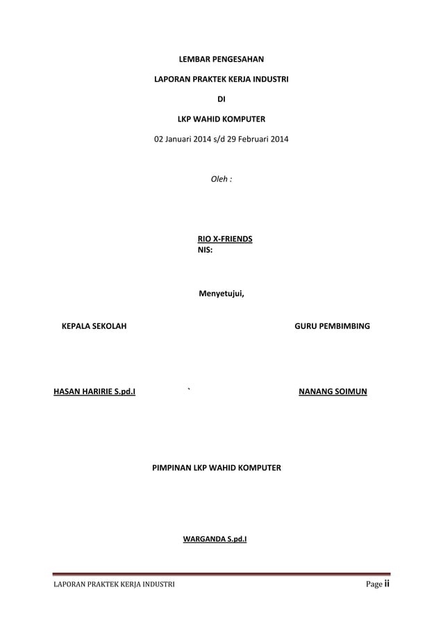 Lembar pengesahan | PDF