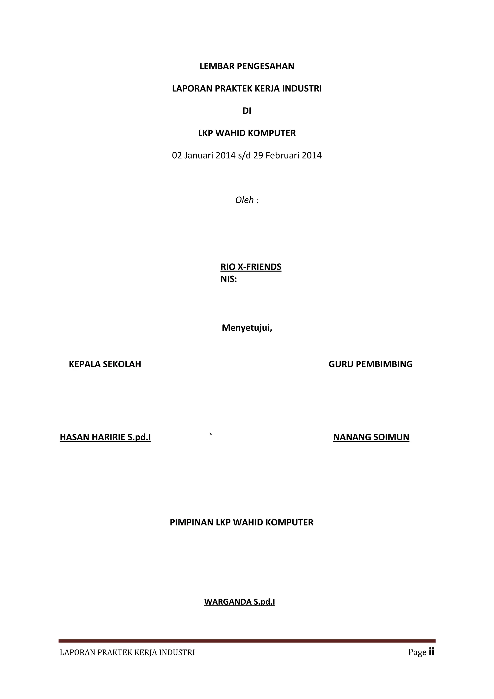 Lembar pengesahan | DOCX