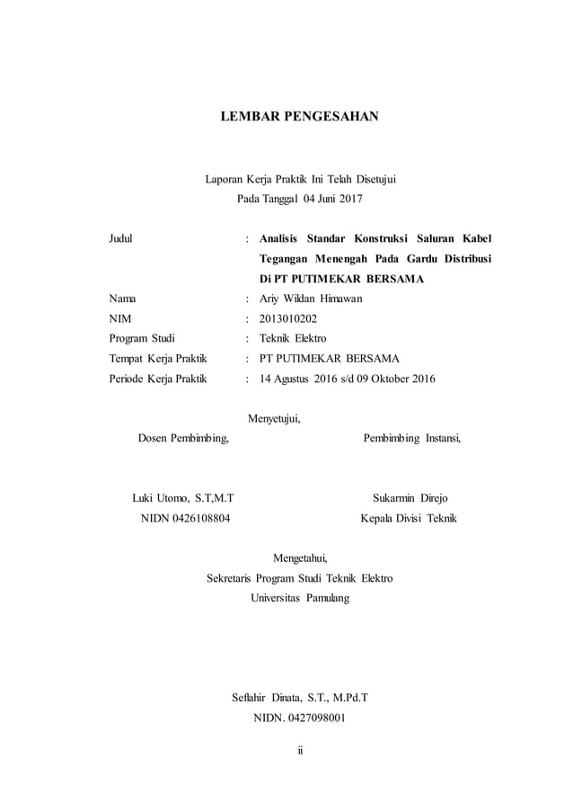 Lembar pengesahan dan daftar isi | PDF
