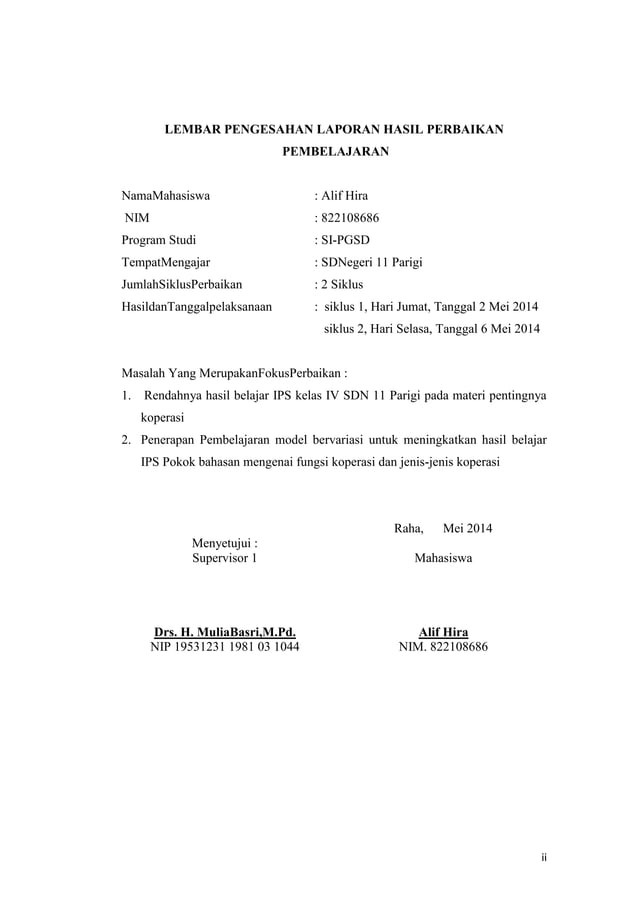 Lembar pengesahan laporan hasil perbaikan | PDF