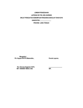 Lembar pengesahan ojl | PDF