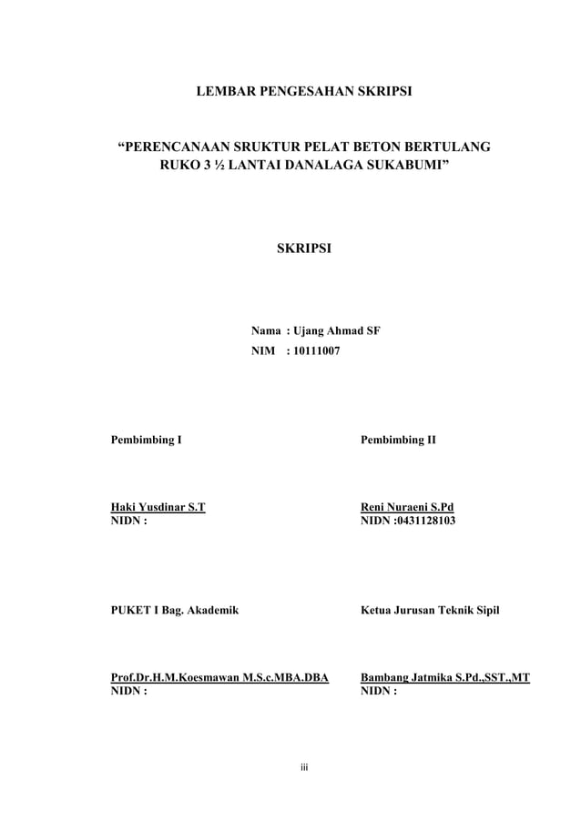 Lembar pengesahan ujang | PDF