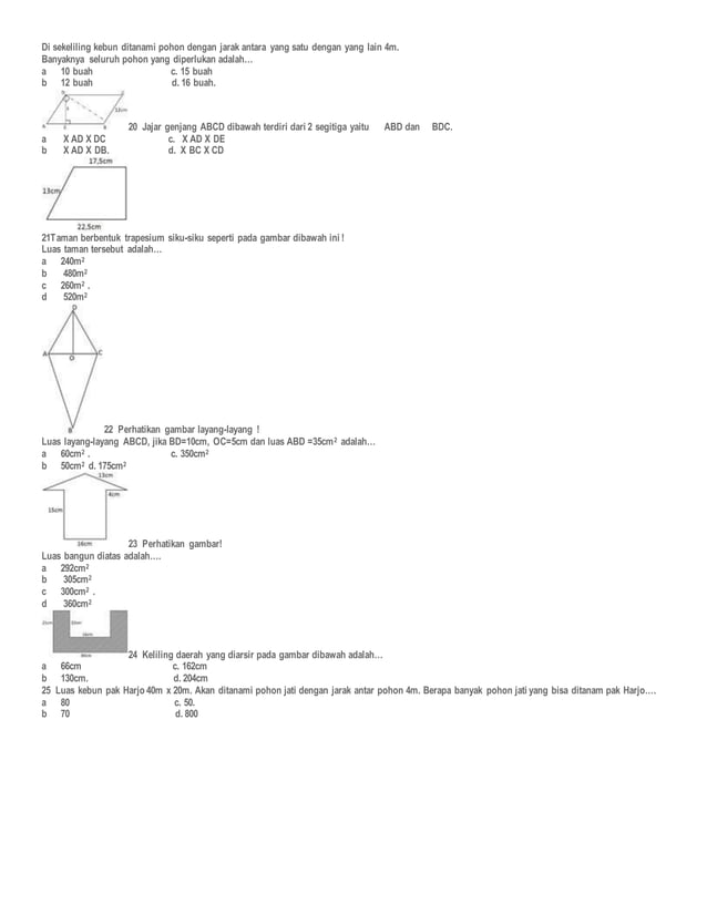 Lembar soal ulangan mtk | DOCX