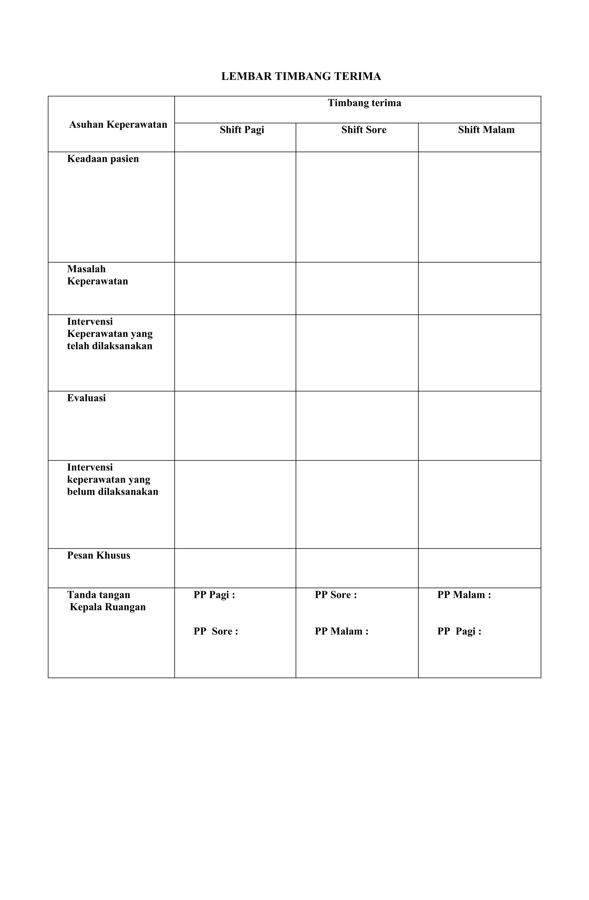 Lembar timbang terima | DOCX