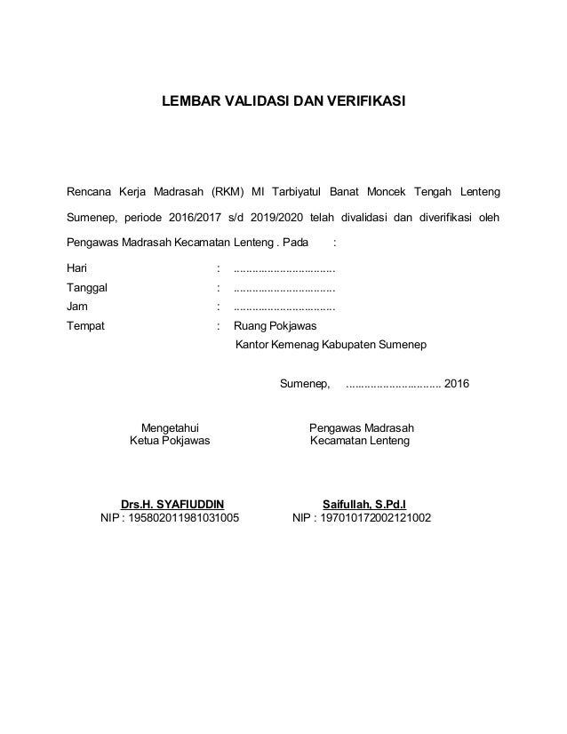 Lembar validasi dan verifikasi | PDF