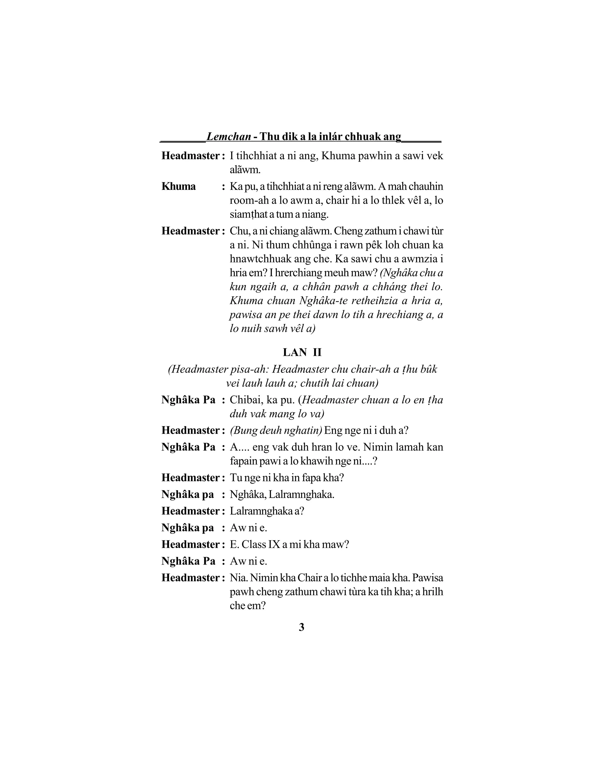 Lemchan TãWi Thudik A La Inlarchhuak Ang | PDF