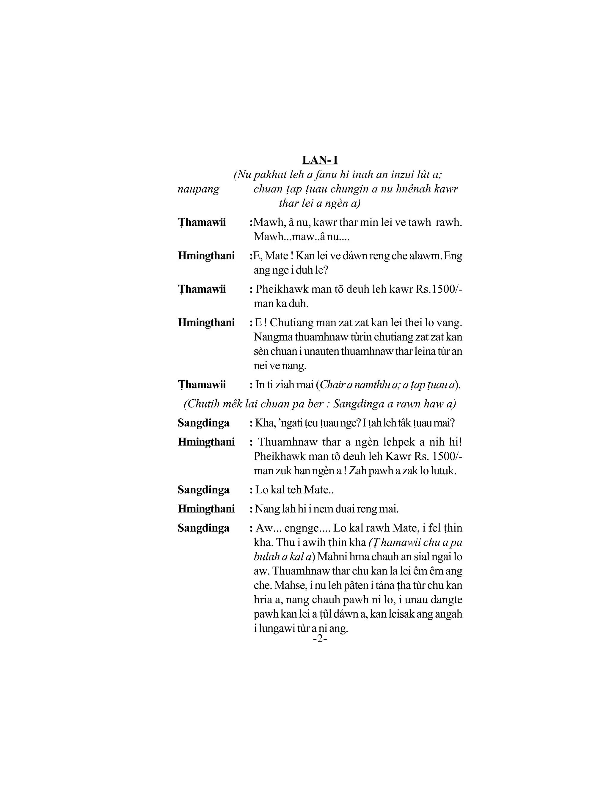 Lemchan TãWi Ngaituah Chiang Teh ( Pre Christmas Drama ) | PDF