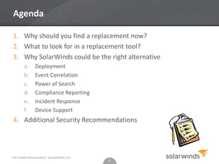 What is your alternative to Cisco MARS? | PPTX