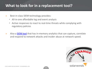 What is your alternative to Cisco MARS? | PPTX
