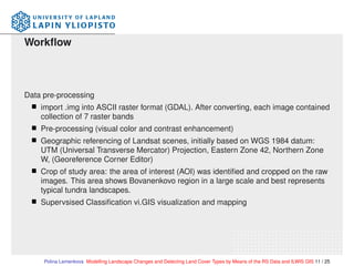 Modelling Landscape Changes and Detecting Land Cover Types by Means of the Remote Sensing Data ...