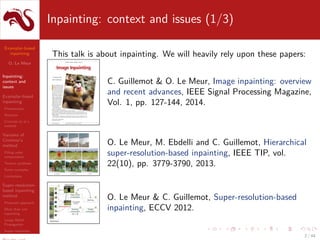 Examplar-based inpainting | PDF