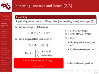 Examplar-based inpainting | PDF