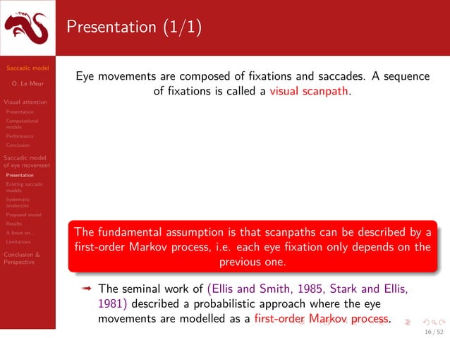 Saccadic model of eye movements for free-viewing condition | PPT