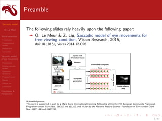 Saccadic model of eye movements for free-viewing condition | PPT
