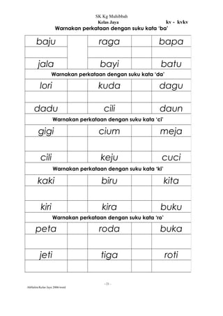 Lem kerja kelas pemulihan bm | PDF