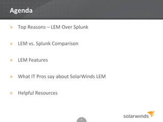 SolarWinds Log & Event Manager vs Splunk. What's the Difference? | PPT