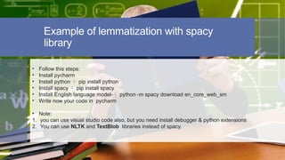 lemmatization Algorithms used in AI .pptx