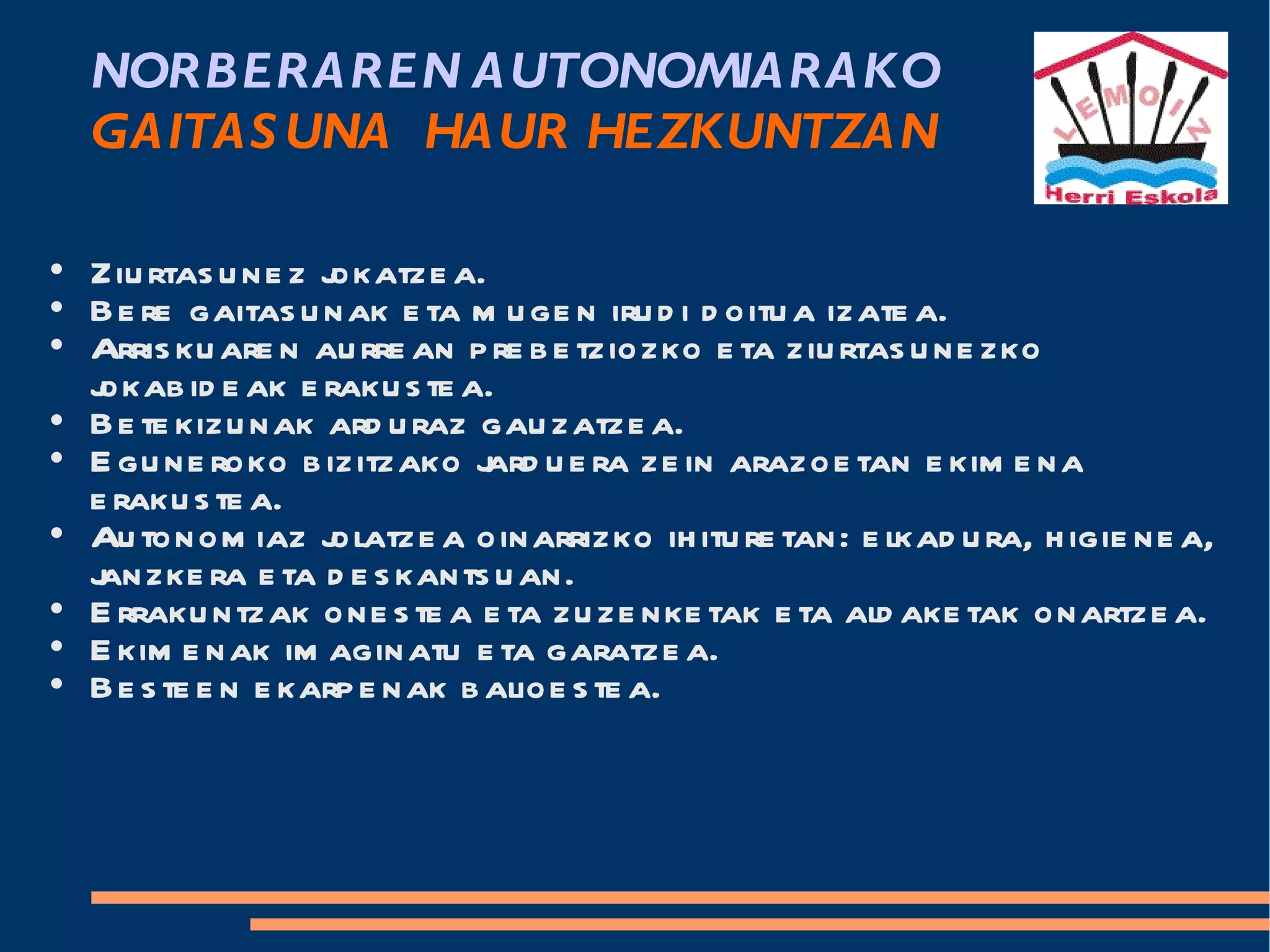 Lemoiz Portfolioren erabilera HHn. Ikasten ikasi | PPT