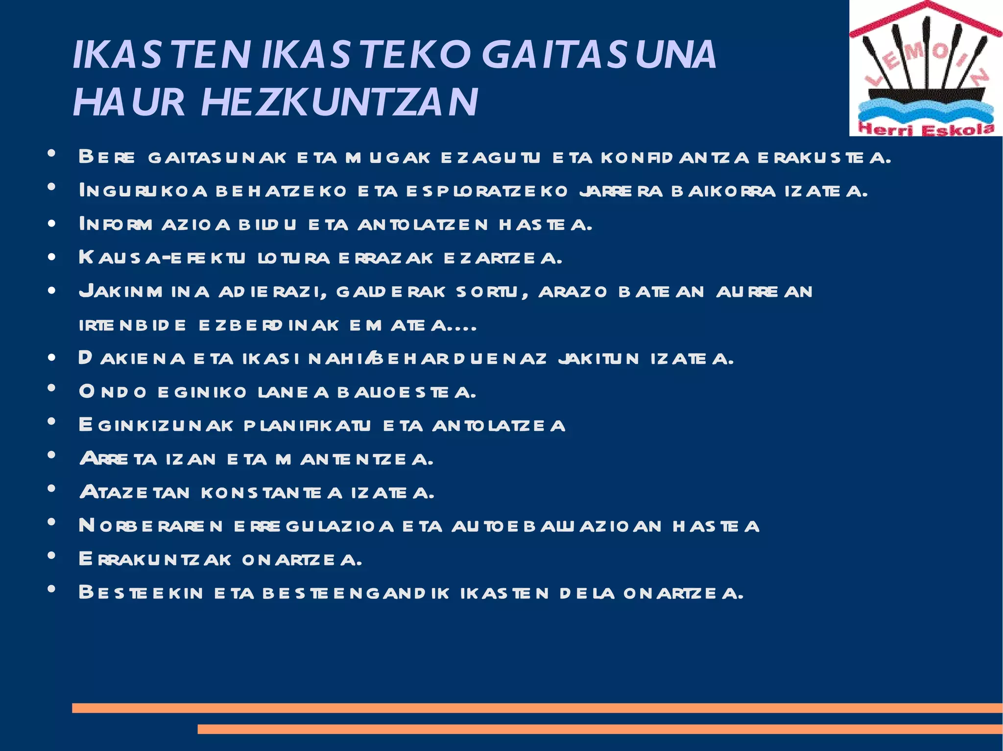 Lemoiz Portfolioren erabilera HHn. Ikasten ikasi | PPT