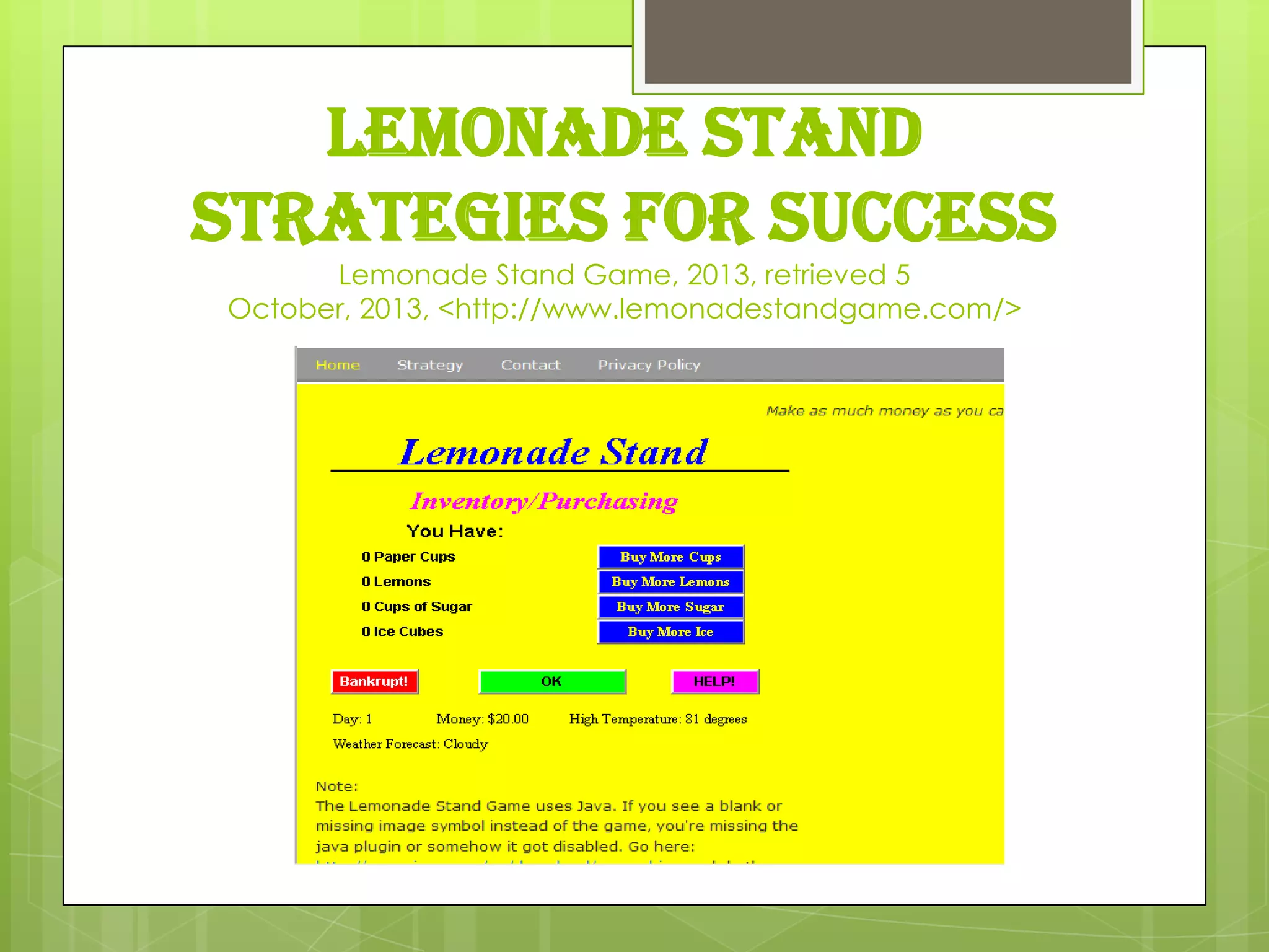 Lemonade stand | PPTX